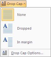 Insert a Drop Cap in Word