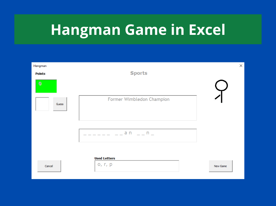 Hangman Game In Excel Excel Vba Computergaga