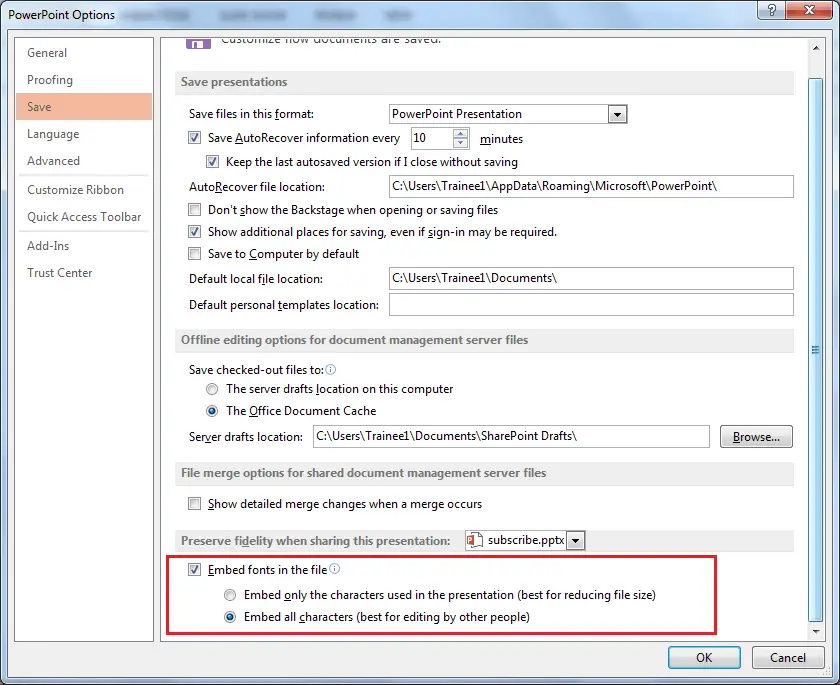 Embed Fonts In PowerPoint File Computergaga Embed Fonts In PowerPoint File Computergaga