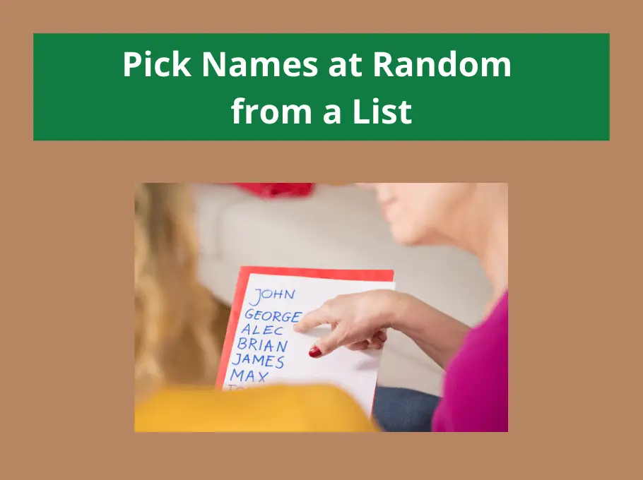Pick Names At Random From A List Excel Vba Computergaga
