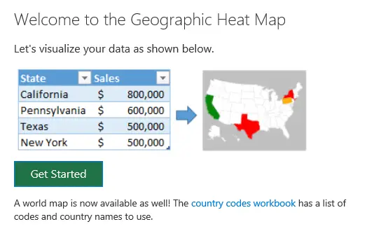 Geographic Heat Map in Excel - Free Add-In