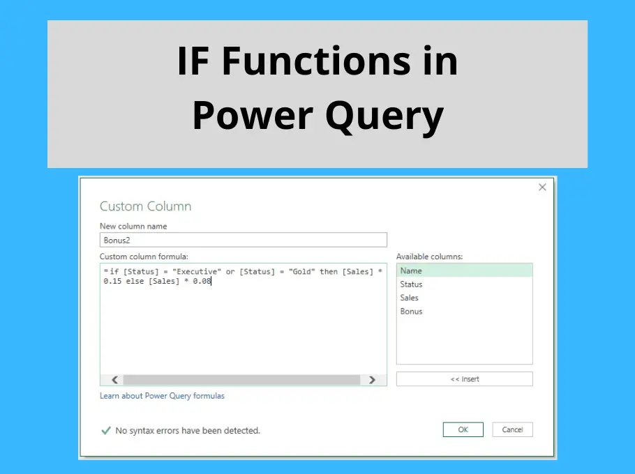 If Function In Power Query Including Nested Ifs Computergaga