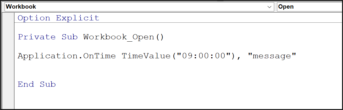 Use The Ontime Method In Excel Vba