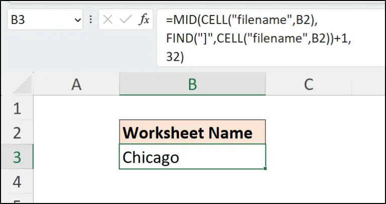 Display the Sheet Name in a Cell - Excel Formula | Computergaga
